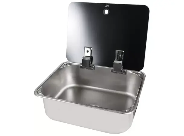 Can vask i rustfritt stål med glasslokk | Caravan.no - Caravan.no AS